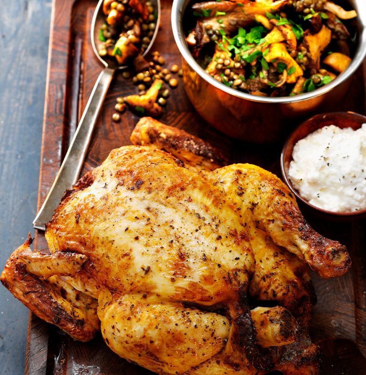 Ugnsbakad hel kyckling - enkelt - mer än 60 minuter