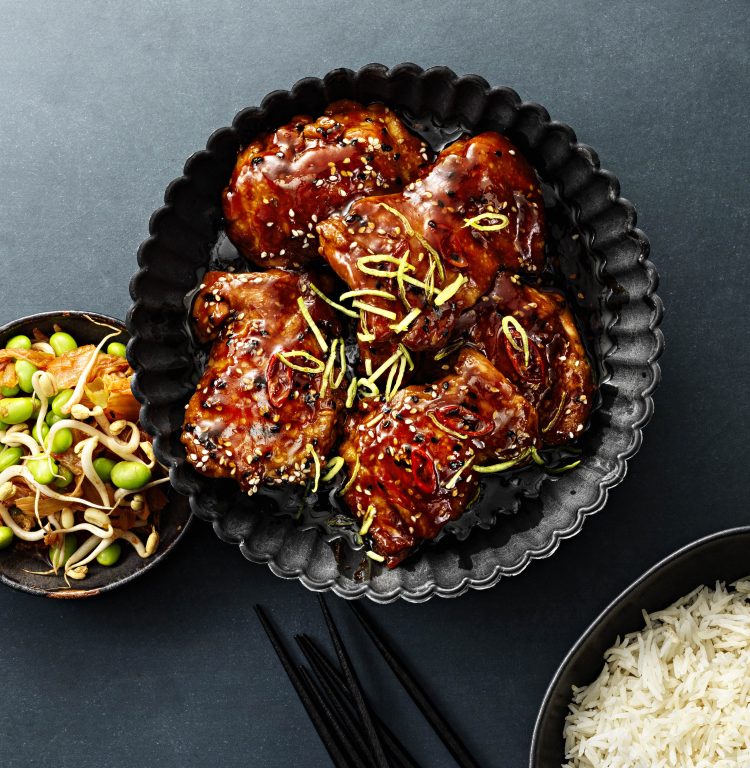 Kycklinglårfilé i god teryakisås recept, äts med ris & asiatisk sallad